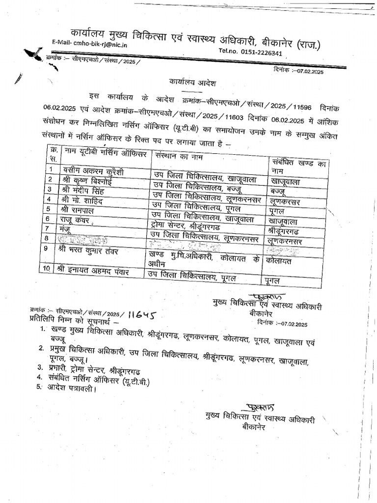 UTB Nursing Officer Ammend | PDF