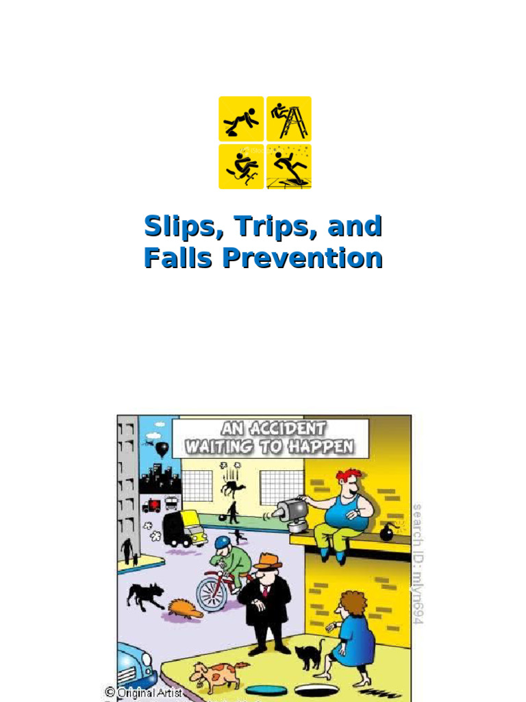 Slips, Trips, and Falls Prevention Guide | PDF | Shoe | Housekeeping