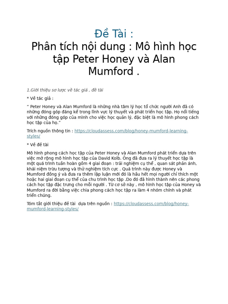 Mô Hình Peter Mumford | PDF
