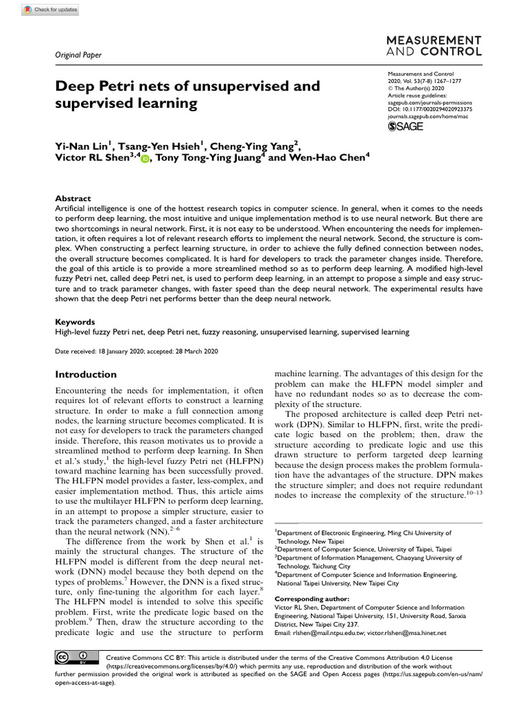 Lin Et Al 2020 Deep Petri Nets of Unsupervised and Supervised Learning | PDF | Deep Learning ...