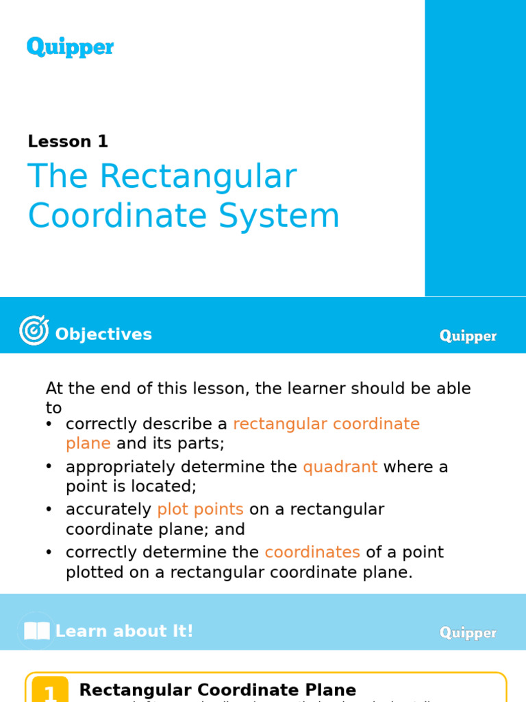 Rectangular Coordinate System Basics | PDF | Cartesian Coordinate ...