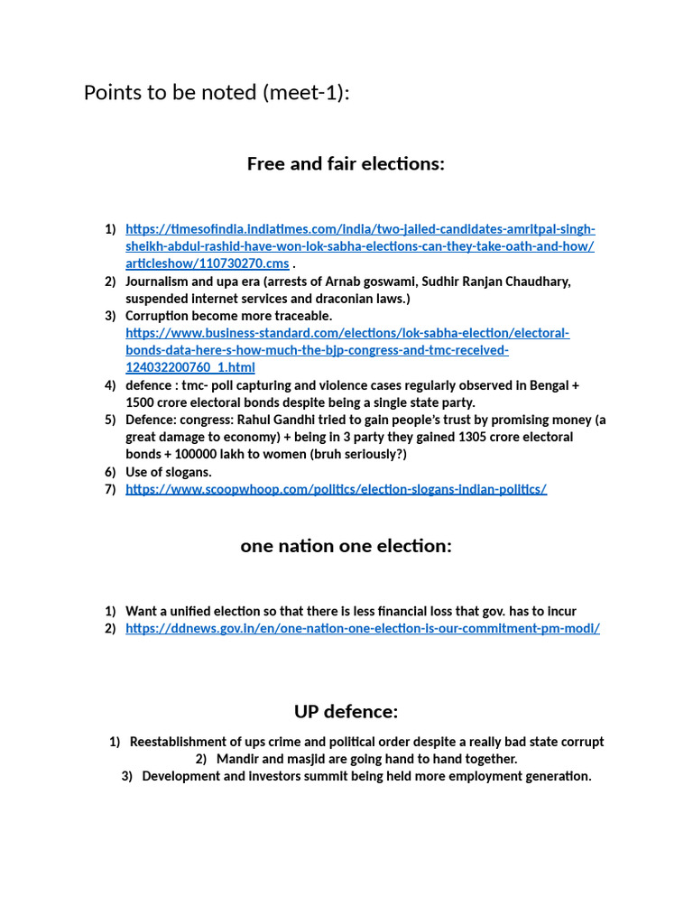 Points To Be Noted | PDF