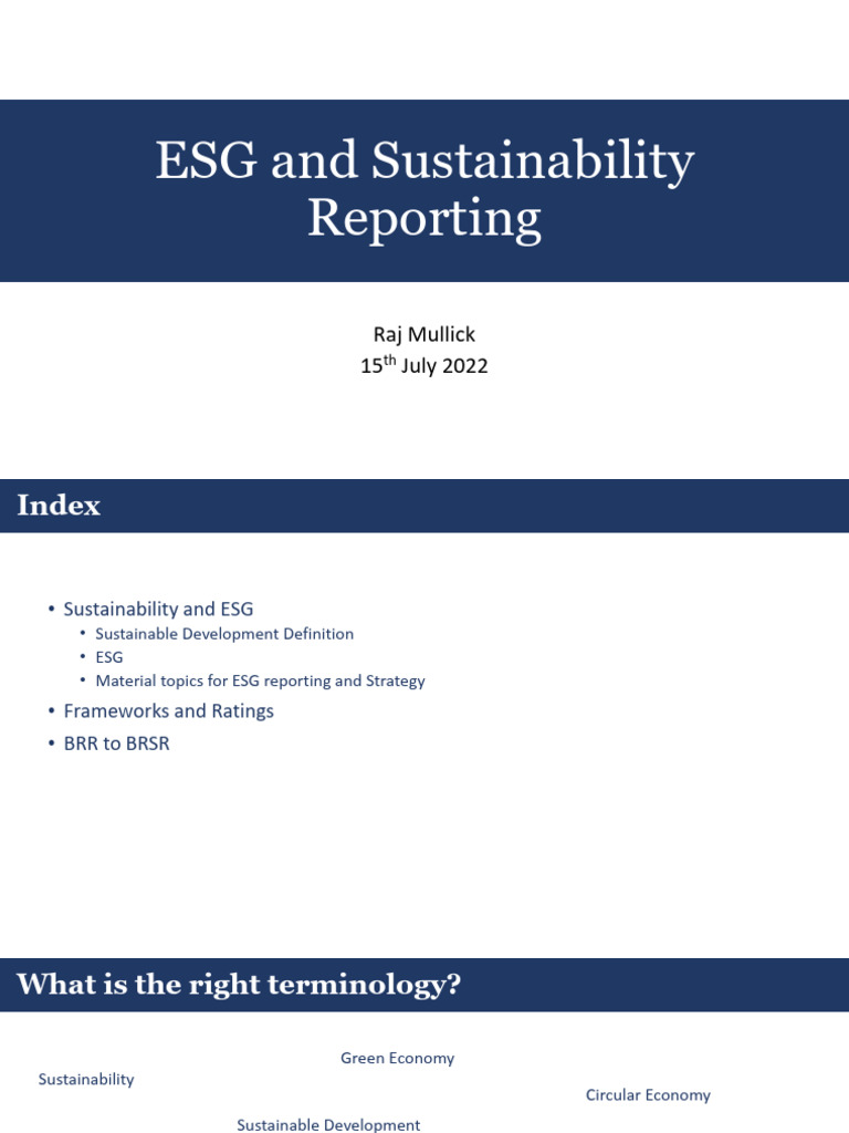 ESG Reporting and Sustainability Frameworks | PDF | Life Cycle ...