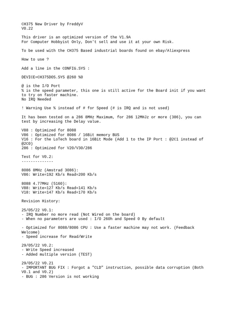 CH375 Driver for PC Hobbyists | PDF