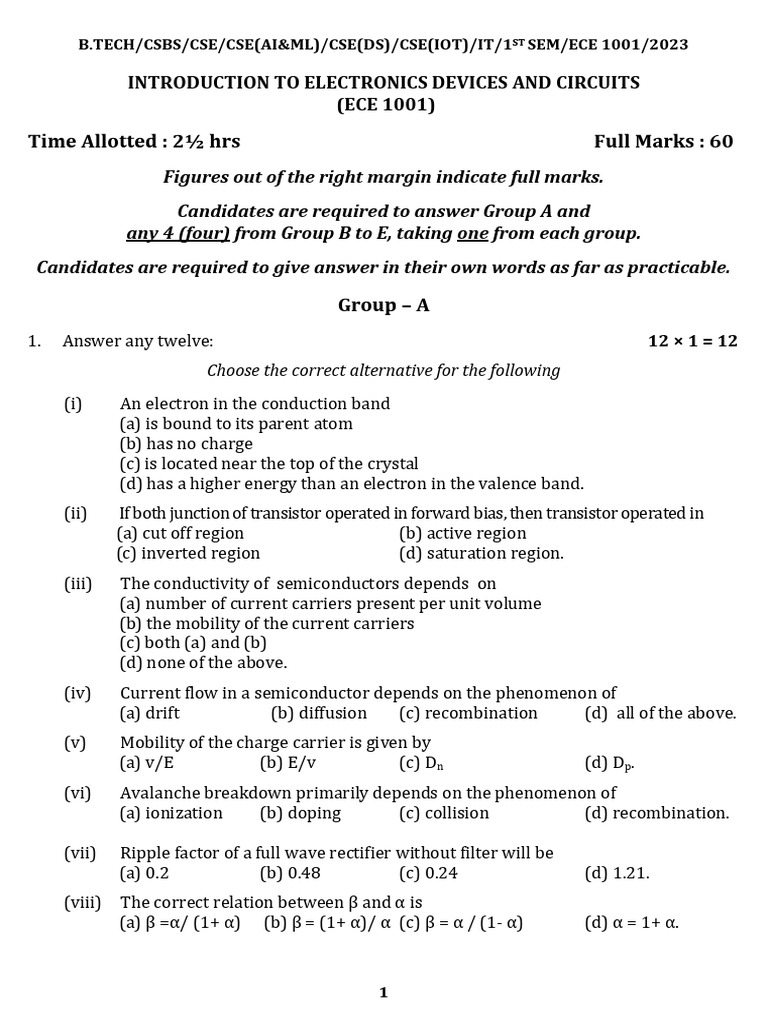 Introduction to Electronics Devices Exam | PDF | Operational Amplifier | Field Effect Transistor