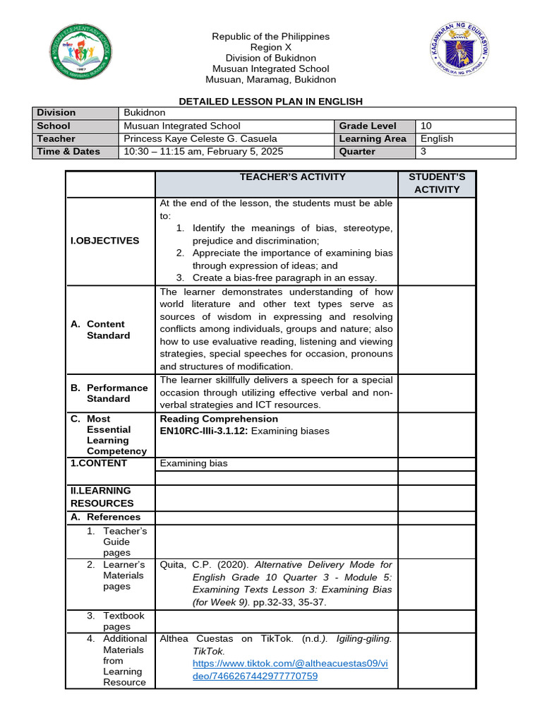 DLP - EXAMINING BIAS | PDF | Bias | Stereotypes