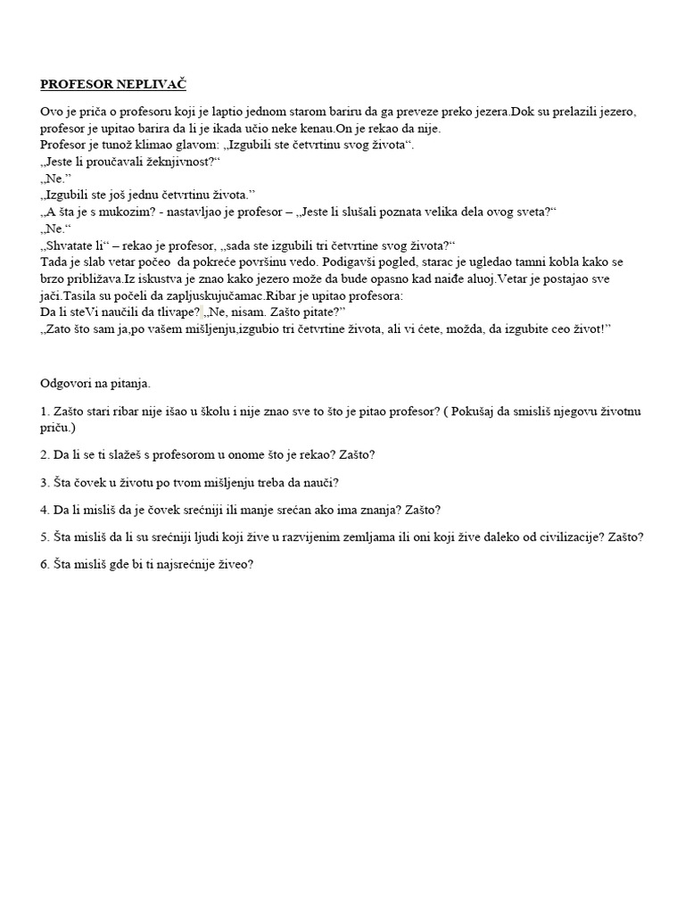 Kratke Poucne Price | PDF