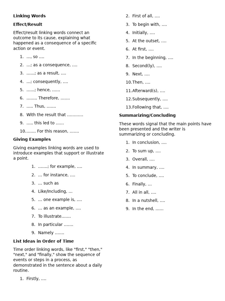 Linking Words | PDF