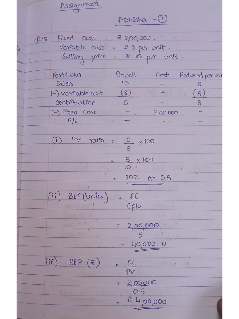 Cost Accounting Assignment | PDF