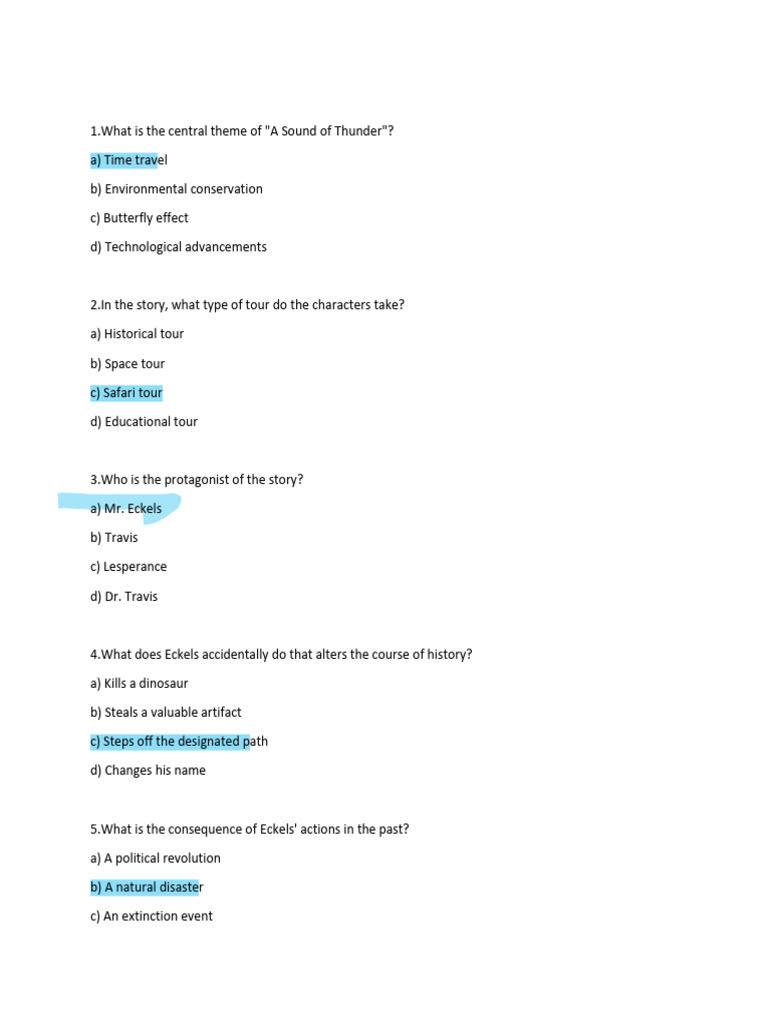 "A Sound of Thunder: Themes and Analysis" | PDF