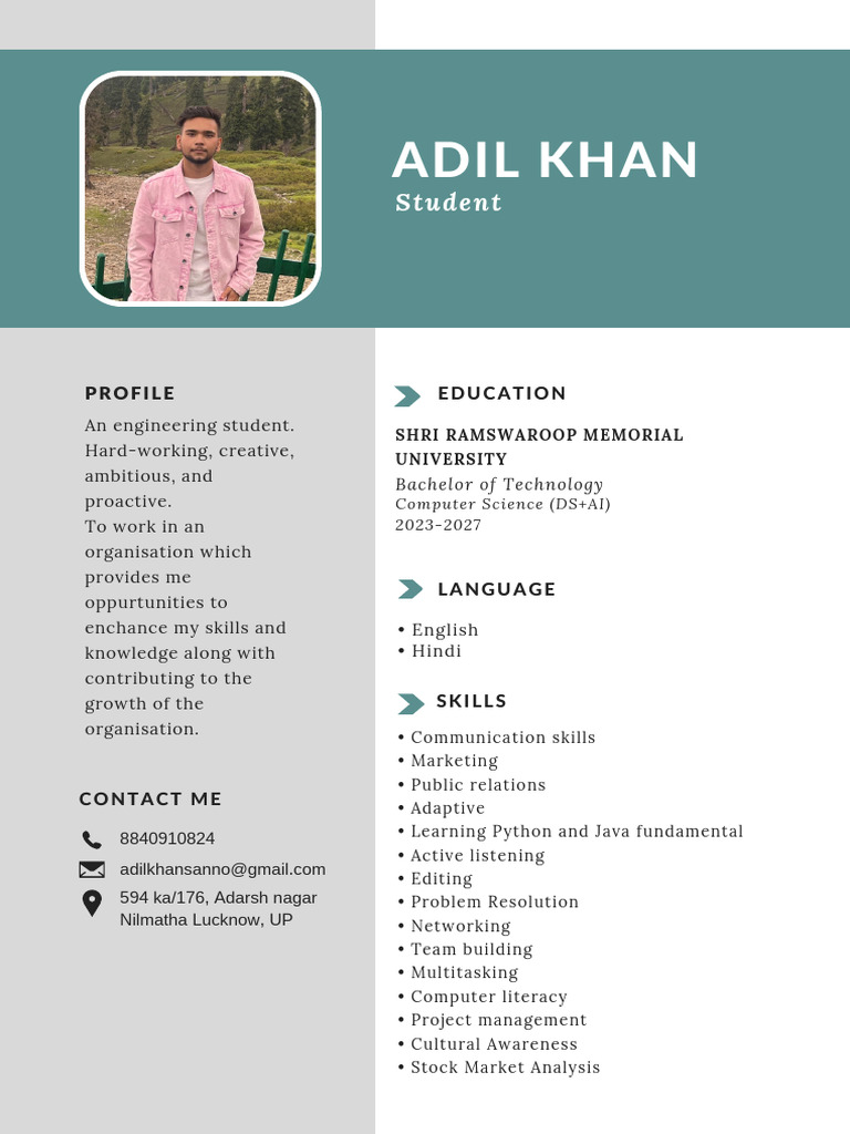 CV - AdiL Khan | PDF