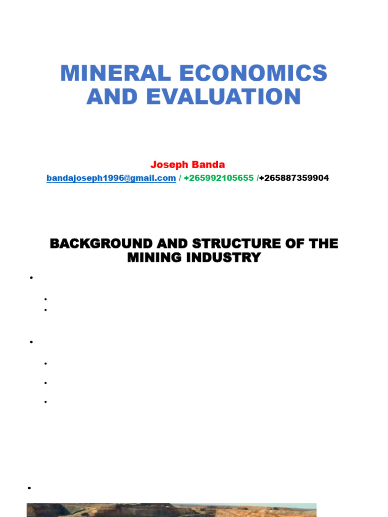 MEE Lecture 3 | PDF | Mining | Ore