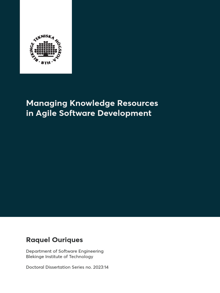 FULLTEXT01 Font centuryOlDStyle | PDF | Knowledge | Agile Software Development