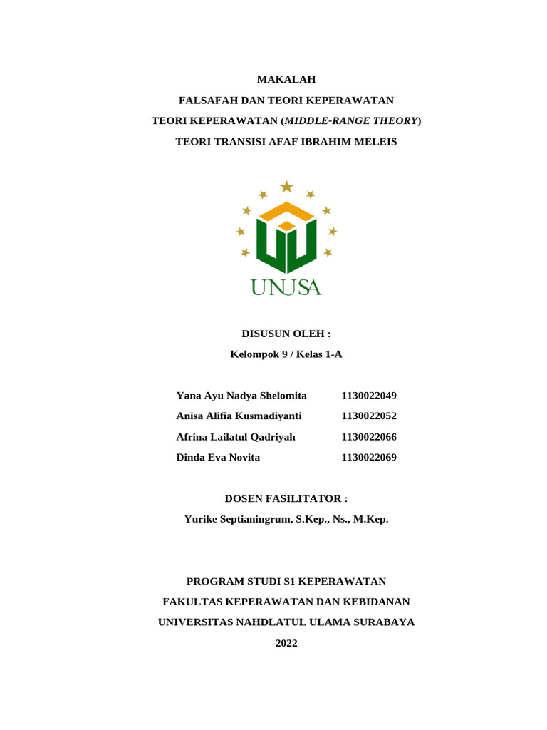 Makalah Teori Keperawatan Afaf Ibrahim Meleis | PDF