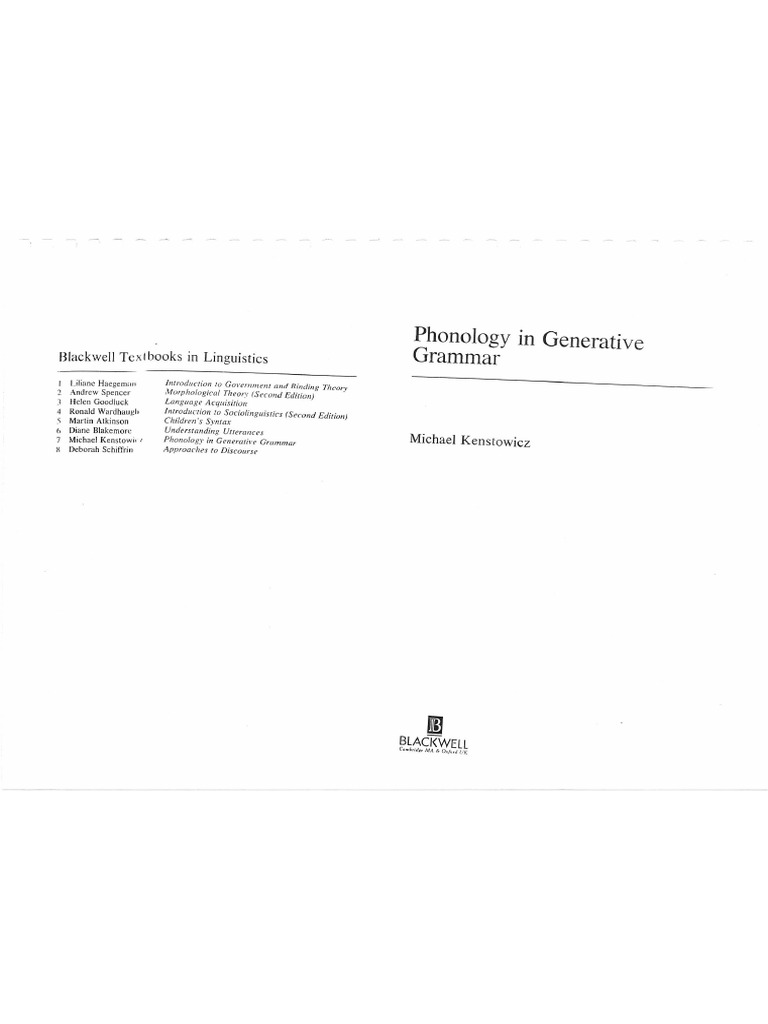 Phonology in Generative Grammar | PDF