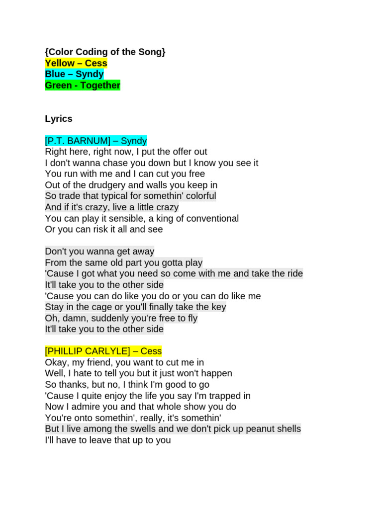 The Other Side Lyrics Breakdown | PDF