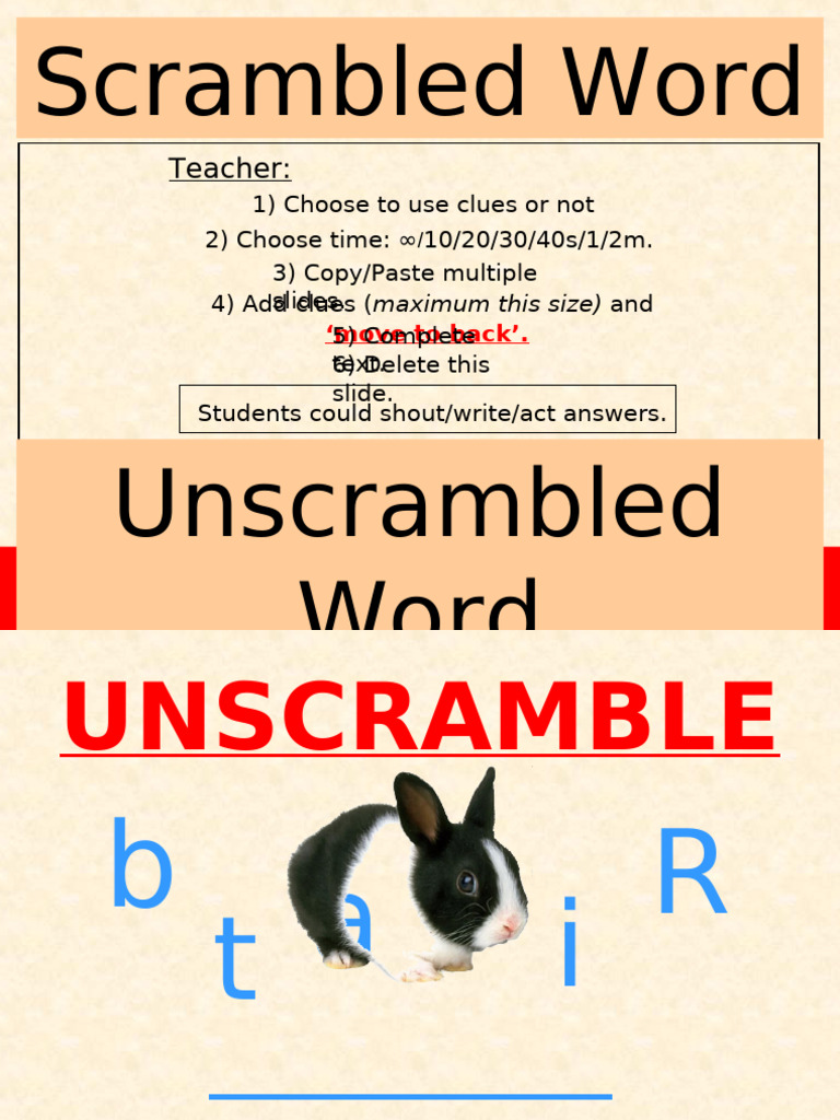 Scrambled Word Game - 148283 | PDF