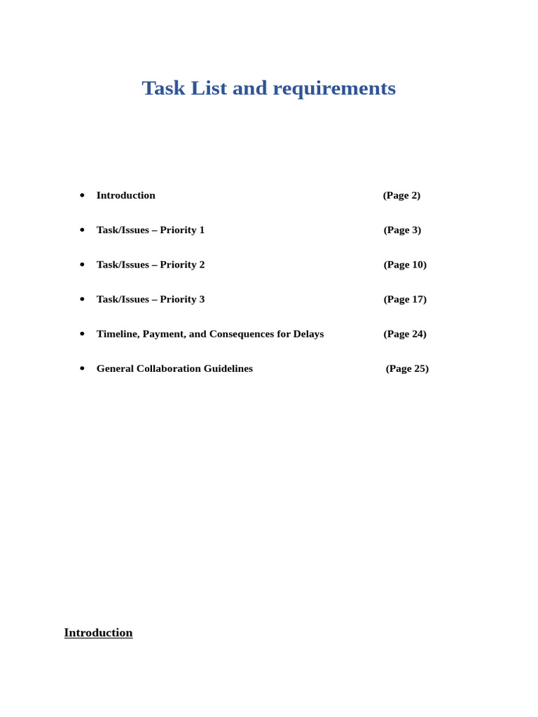 Project Stage 1 Task Prioritization Guide | PDF