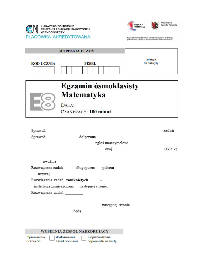 Arkusz E8 Matematyka | PDF