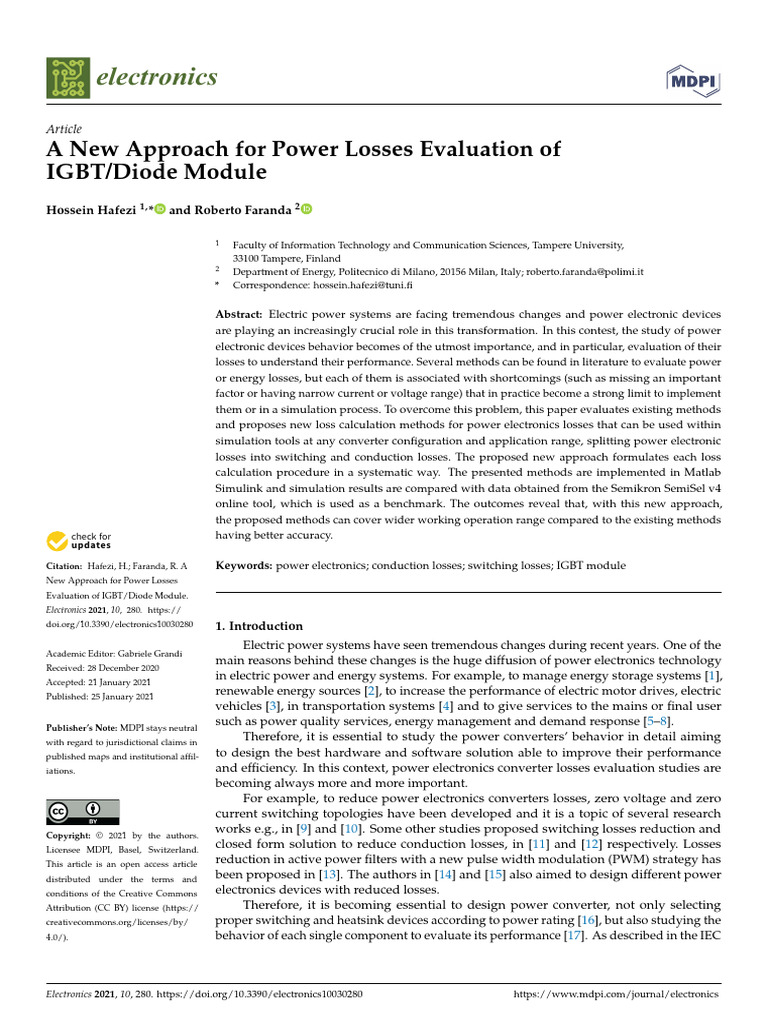 Electronics 10 00280 v2 | PDF | Power Electronics | Simulation