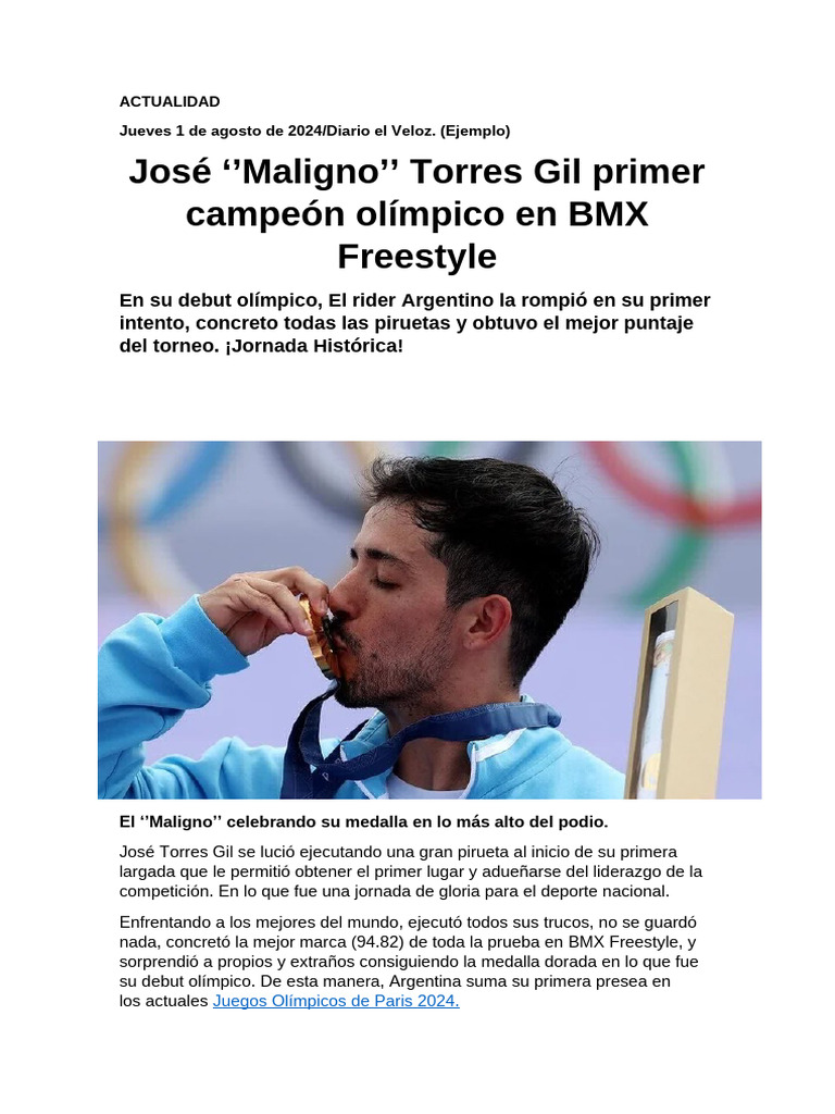 José Torres Gil: Oro en BMX Freestyle | PDF