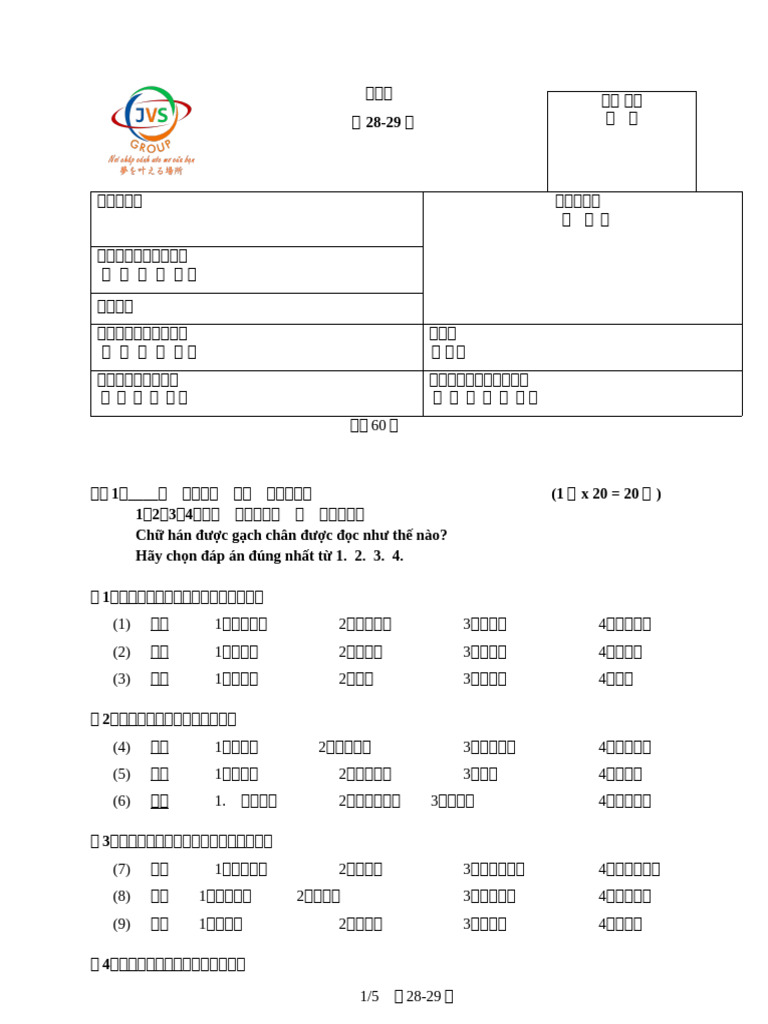 Đề KT 28-29 | PDF