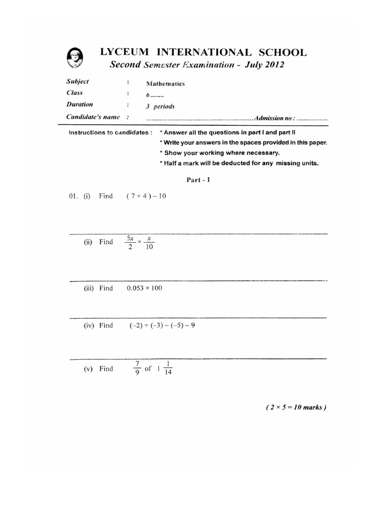 Grd 06 Second Sems Maths 2012 Pdf