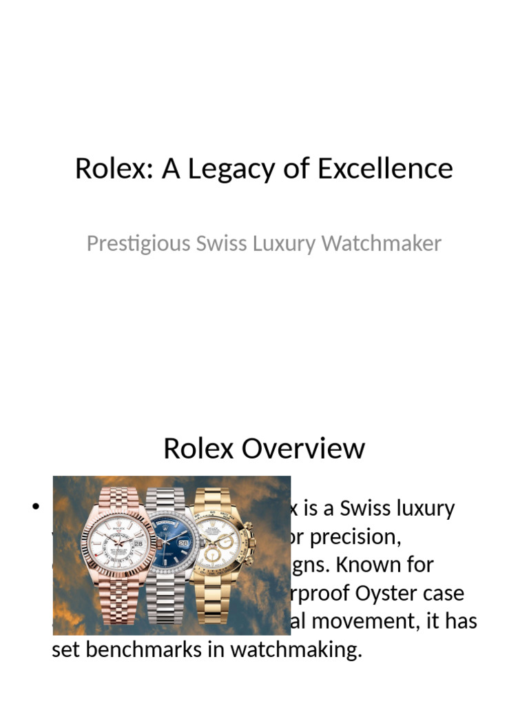 Rolex Presentation With Images | PDF