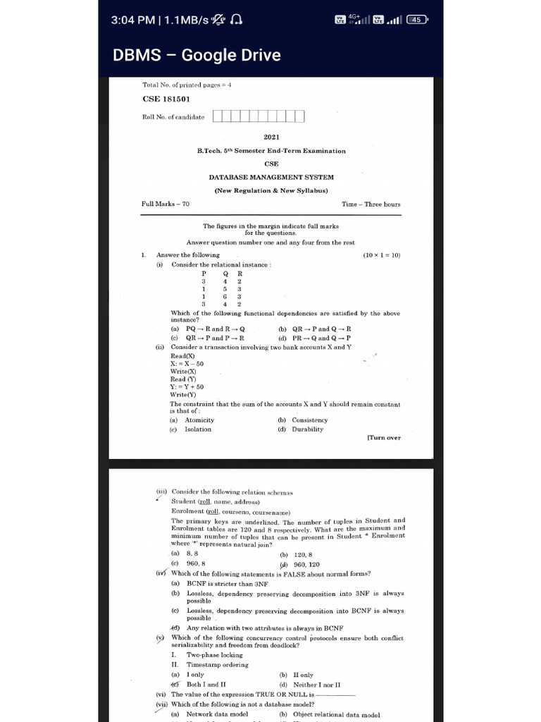 DBMS 2021 2023 | PDF