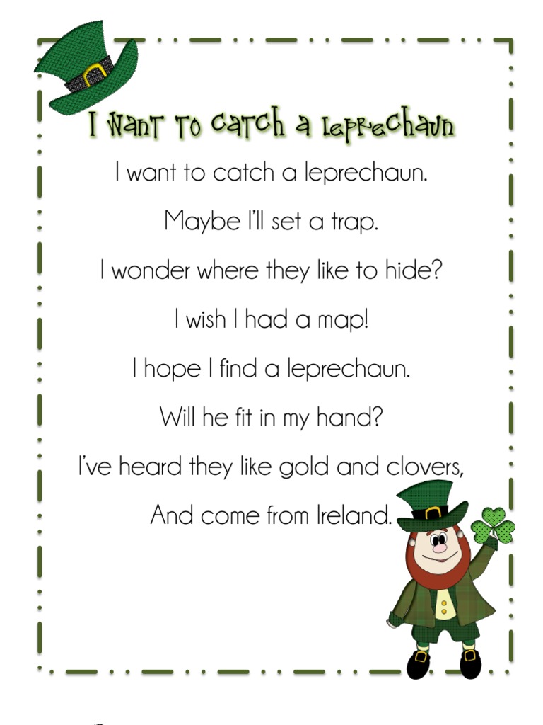 I Want To Catch A Leprechaun MARCH POEM | PDF