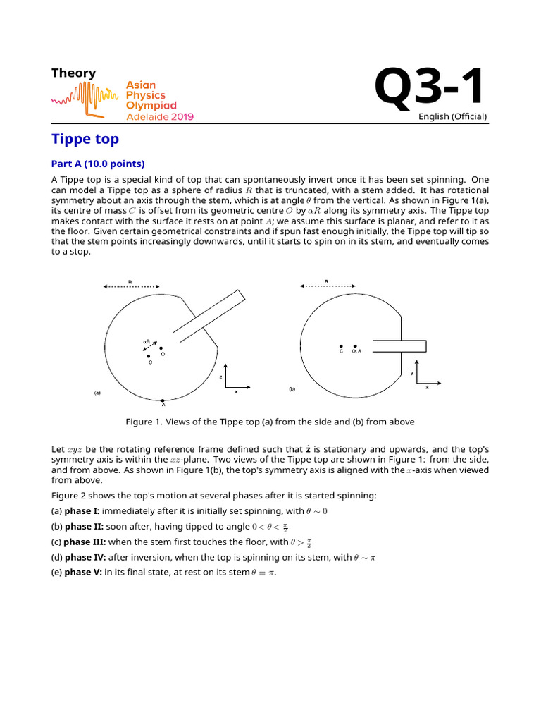 APhO 2019 Q3 | PDF | Rotation | Theoretical Physics