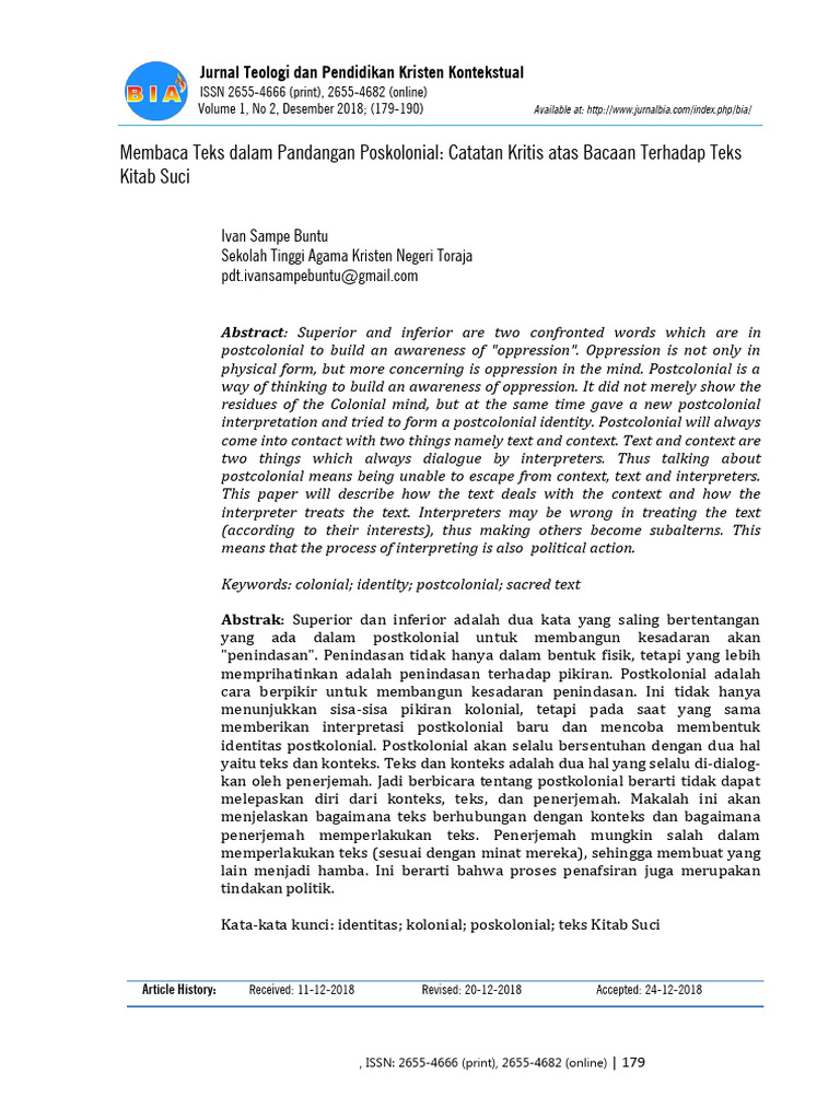 Membaca Teks Dalam Pandangan Poskolonial Bcf7fb91 | PDF