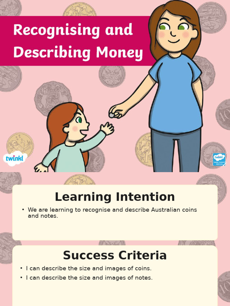 Recognising and Describing Money | PDF | Penny (United States Coin) | Coins