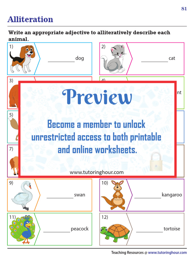 Alliterative Adjectives for Animals | PDF
