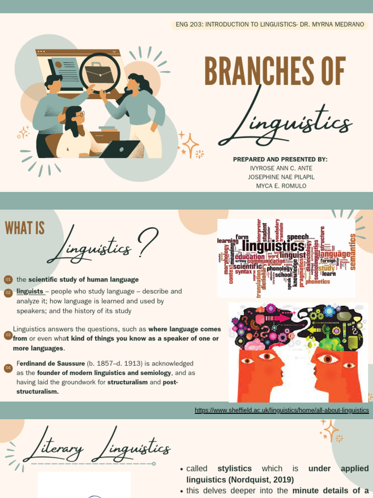 Group 1 - Branches of Linguistics | PDF | Phonetics | Word