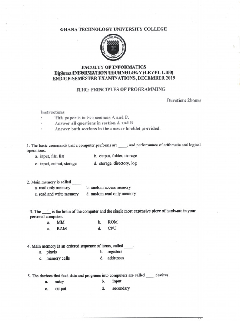 It101-Principles of Programming | PDF
