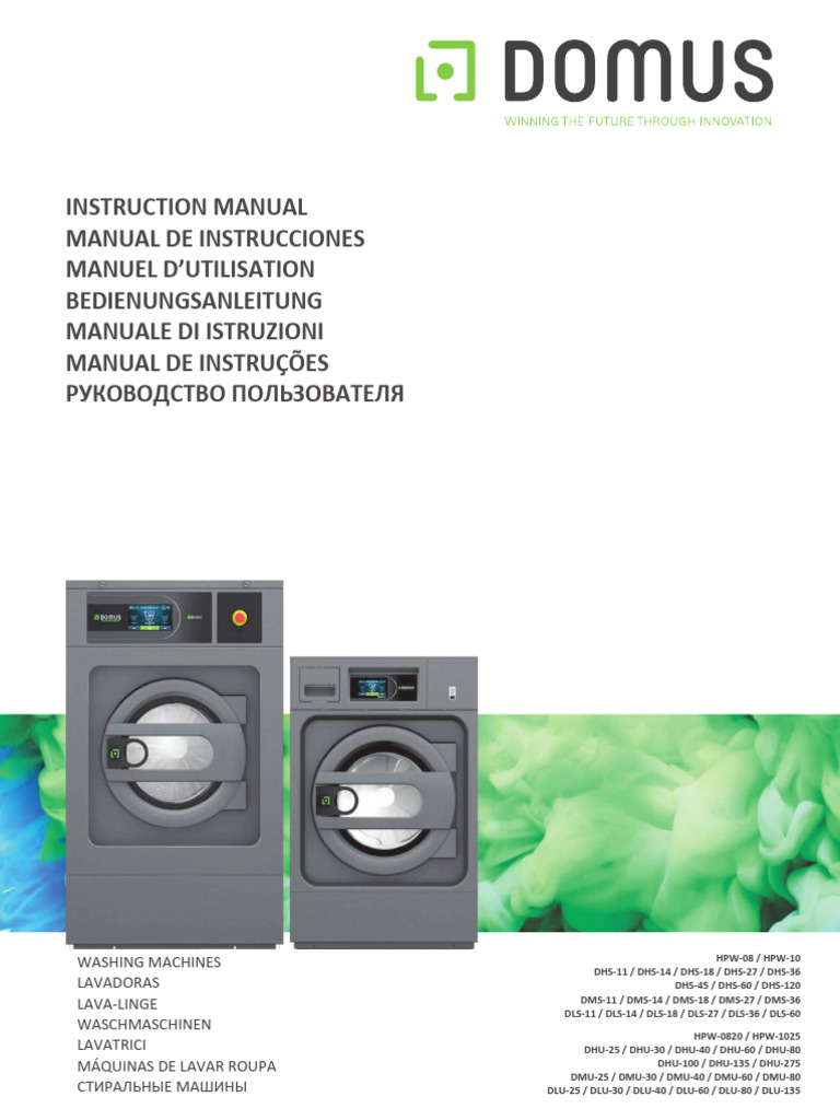 User's Manual Domus Touch II Washers | PDF | Computer File | Washing Machine