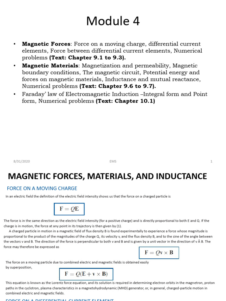MODULE 4 | PDF | Inductance | Magnetic Field