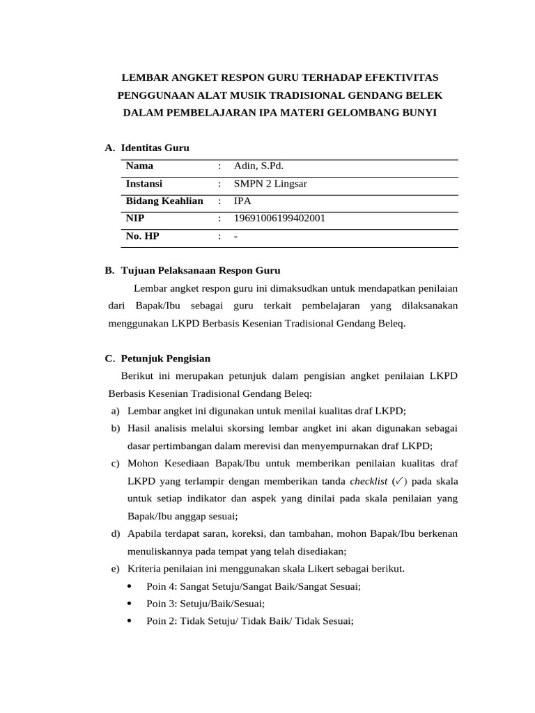 Lembar Validasi Praktisi | PDF