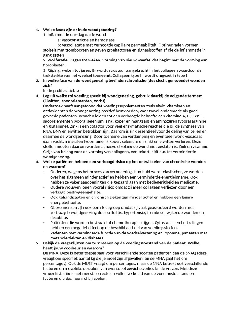 Voorbereidende Vragen Decubitus | PDF