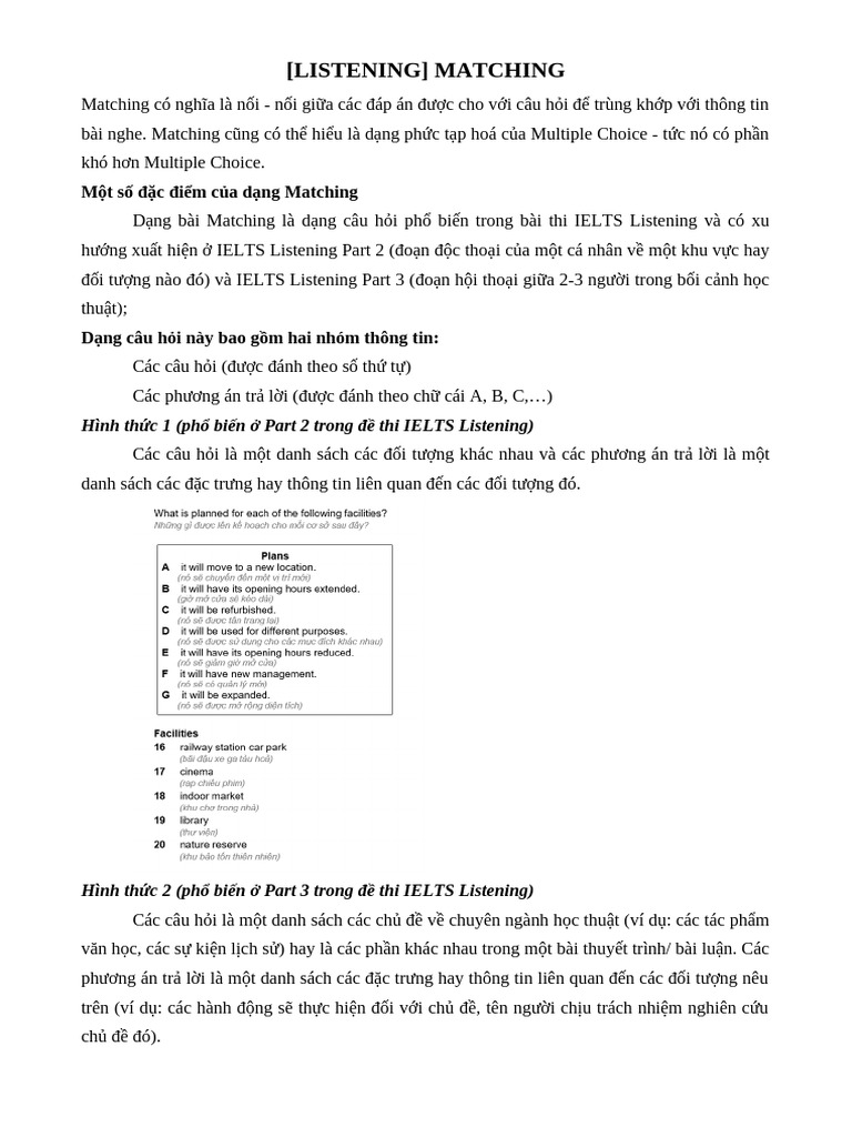 Listening Matching | PDF