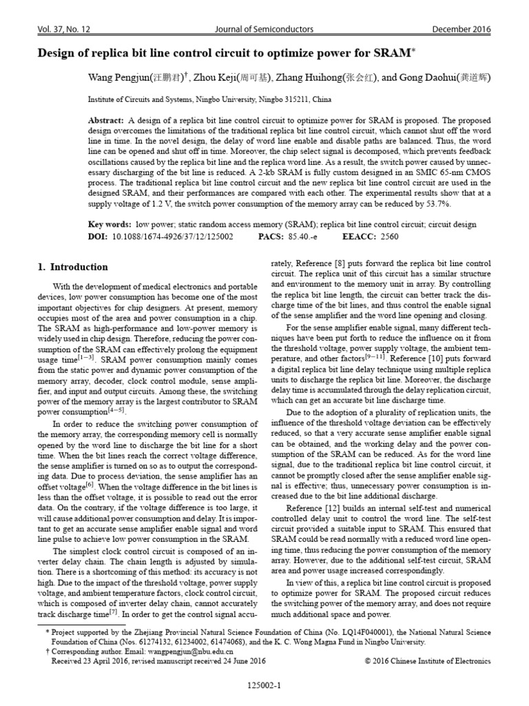 Optimizing SRAM Power with Bitline Control | PDF | Electronic Circuits ...