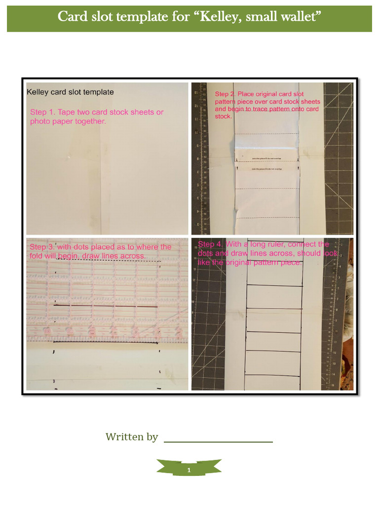 Card slot template for _Kelley, small wallet_ written by Synthia Lee ...