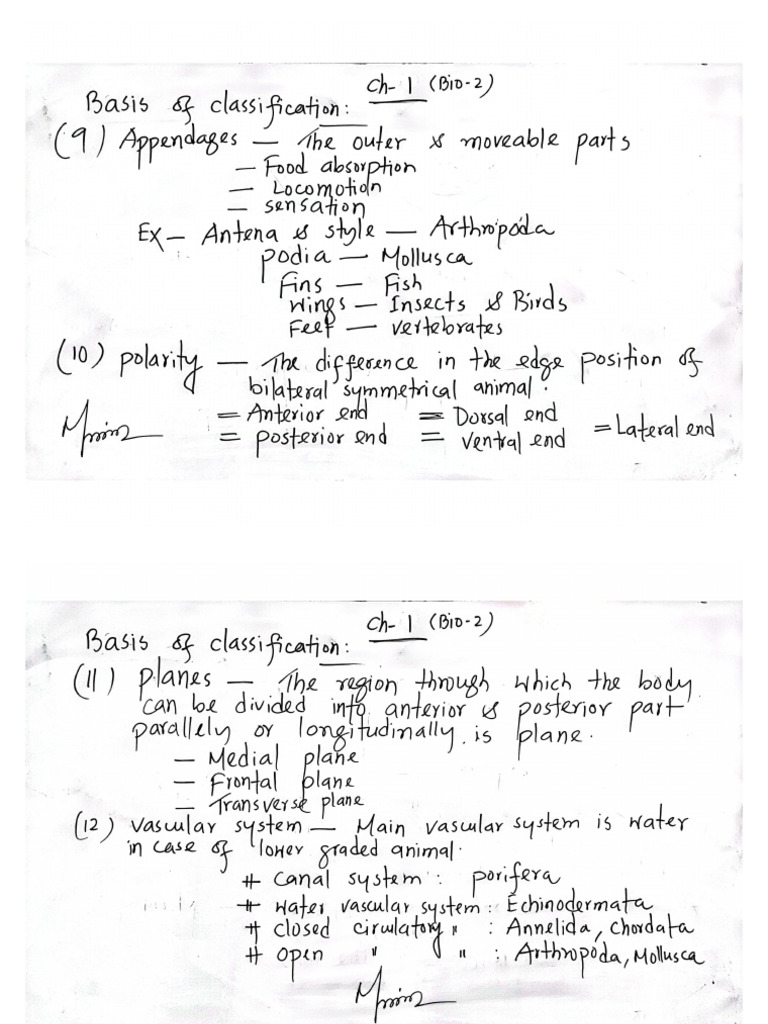Bio-2 Ch-1[Basis of Classification-Last Part] | PDF
