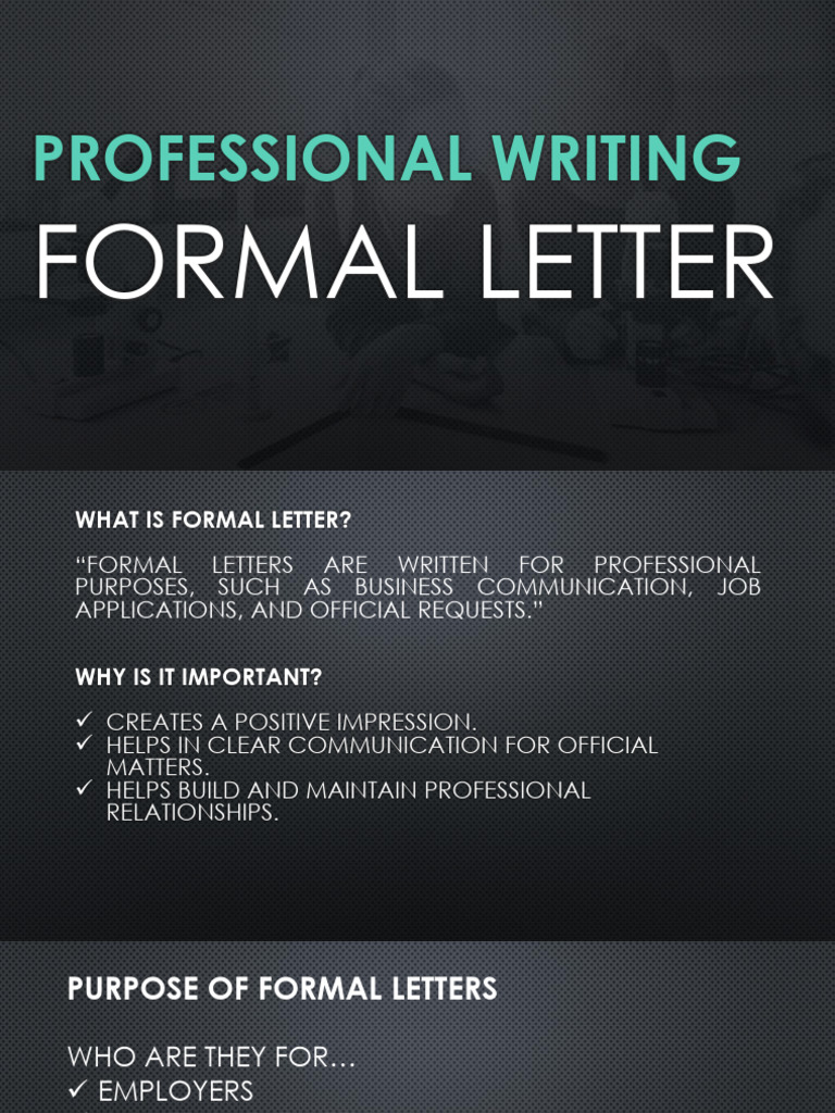 Guide to Writing Formal Letters | PDF