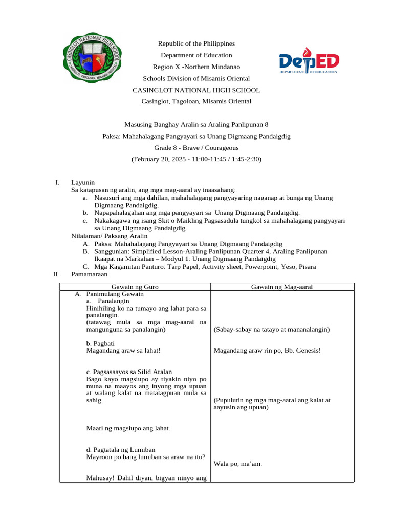 Module 1-Mahahalagang Pangyayari Sa Unang Digmaang Pandaigdig | PDF