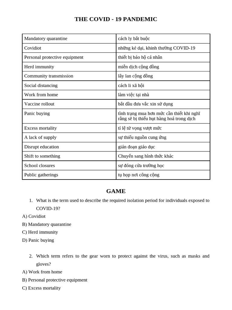 Writing Task 2 The Covid 19 Pandemic - Vocabulary | PDF | Online ...