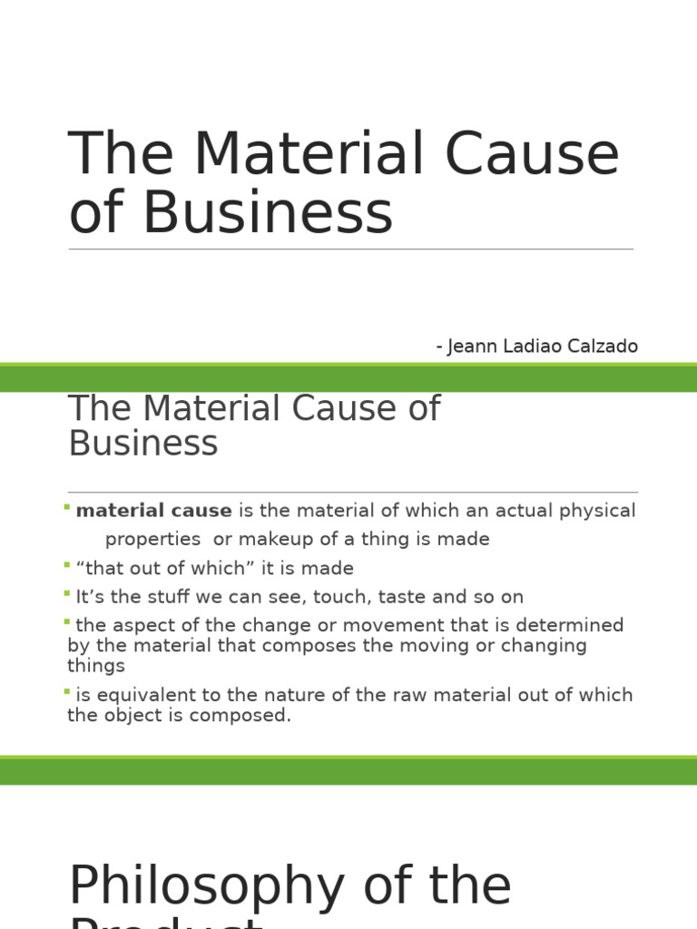 The Material Cause & Product Philosophy MSHM | PDF