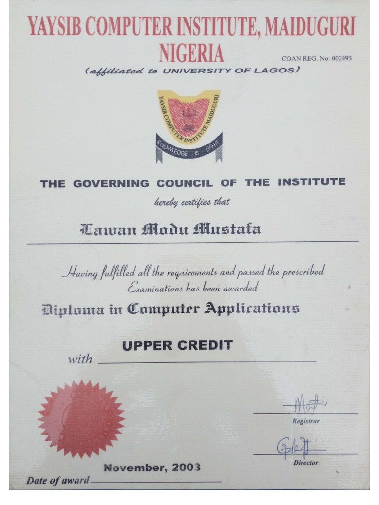 Computer Dip. Certificate-1 | PDF