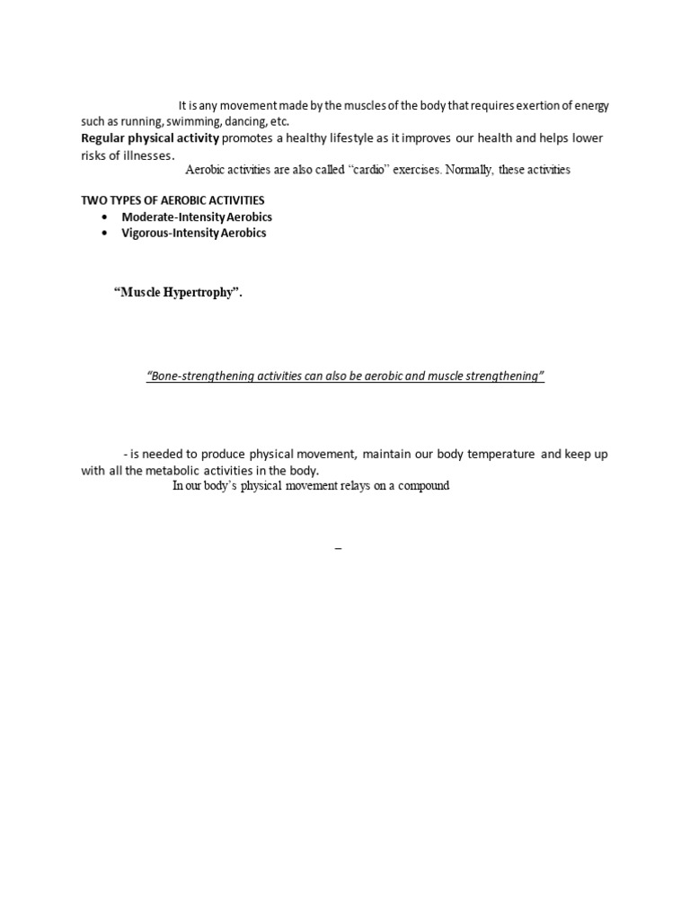 HANDOUTS-IN-PEHEALTH-GRADE-11 | PDF | Aerobic Exercise | Physical Fitness